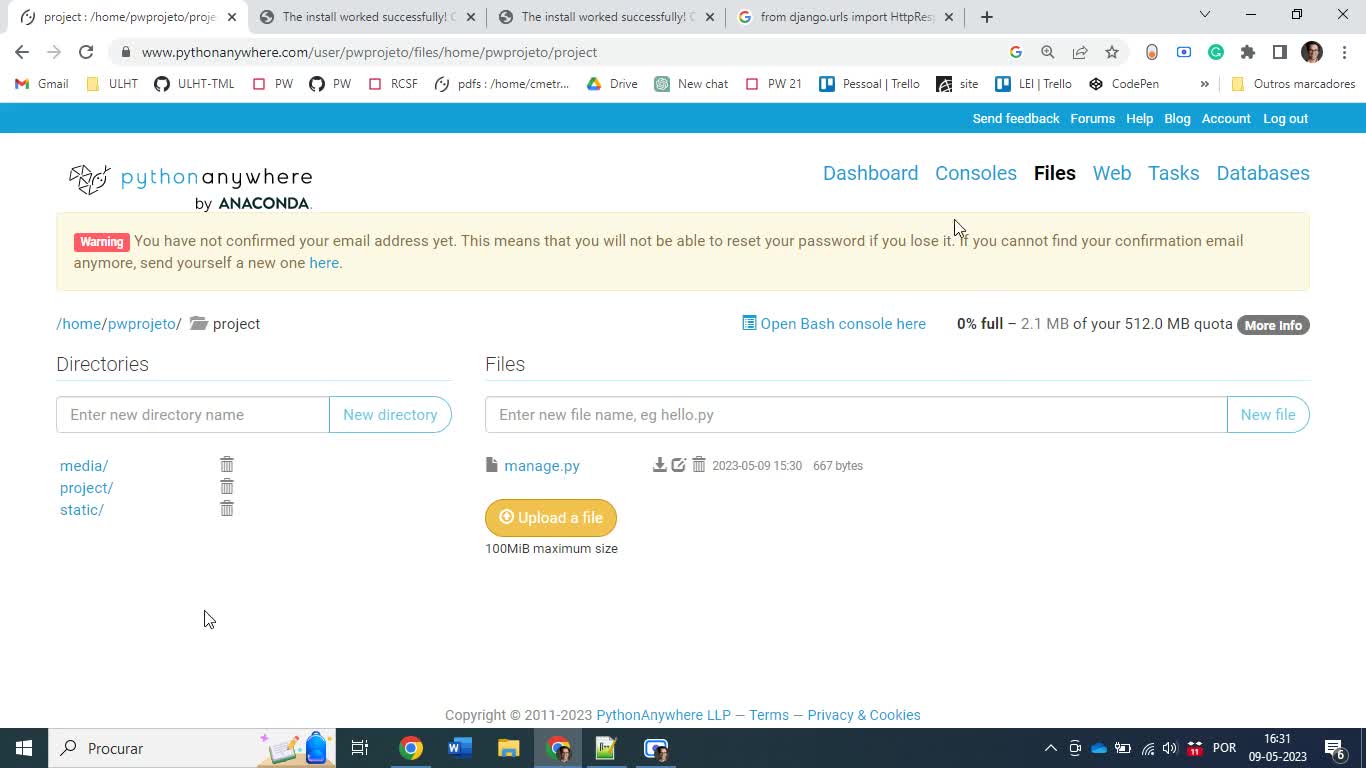 Educast player: 11.5 Projeto Django no PythonAnyWhere