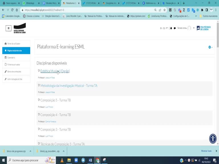 Gestor Educast - Educast Player: Como mudar o "Nome" e o "Apelido" de um utilizador do Moodle